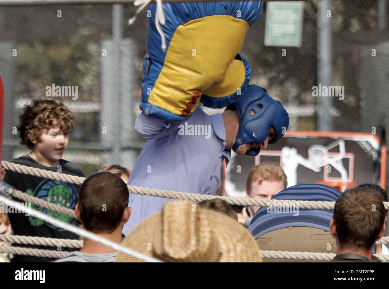 Actors Nolan Gould and Ty Burrell on the location set of "Modern Family ...