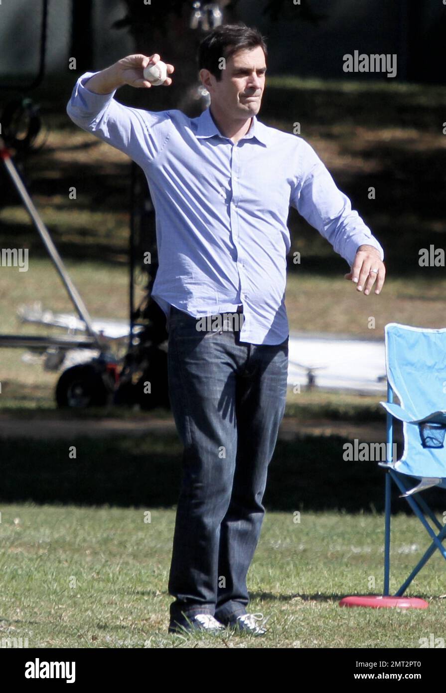 Actor Ty Burrell on the location set of "Modern Family." The actors ...