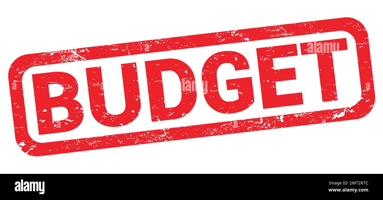 BUDGET text written on red rectangle stamp sign Stock Photo - Alamy