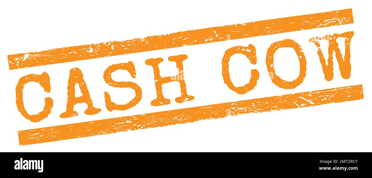 CASH COW text written on orange grungy lines stamp sign Stock Photo - Alamy