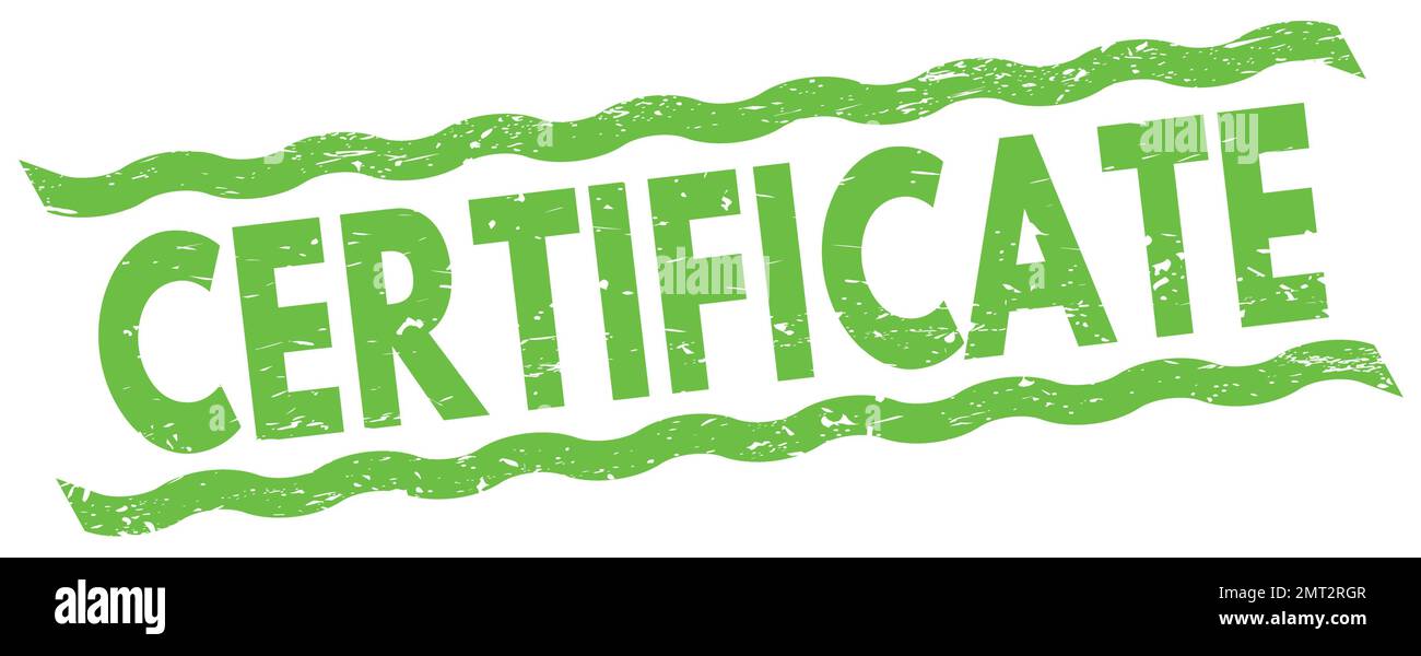 CERTIFICATE text written on green lines stamp sign Stock Photo - Alamy