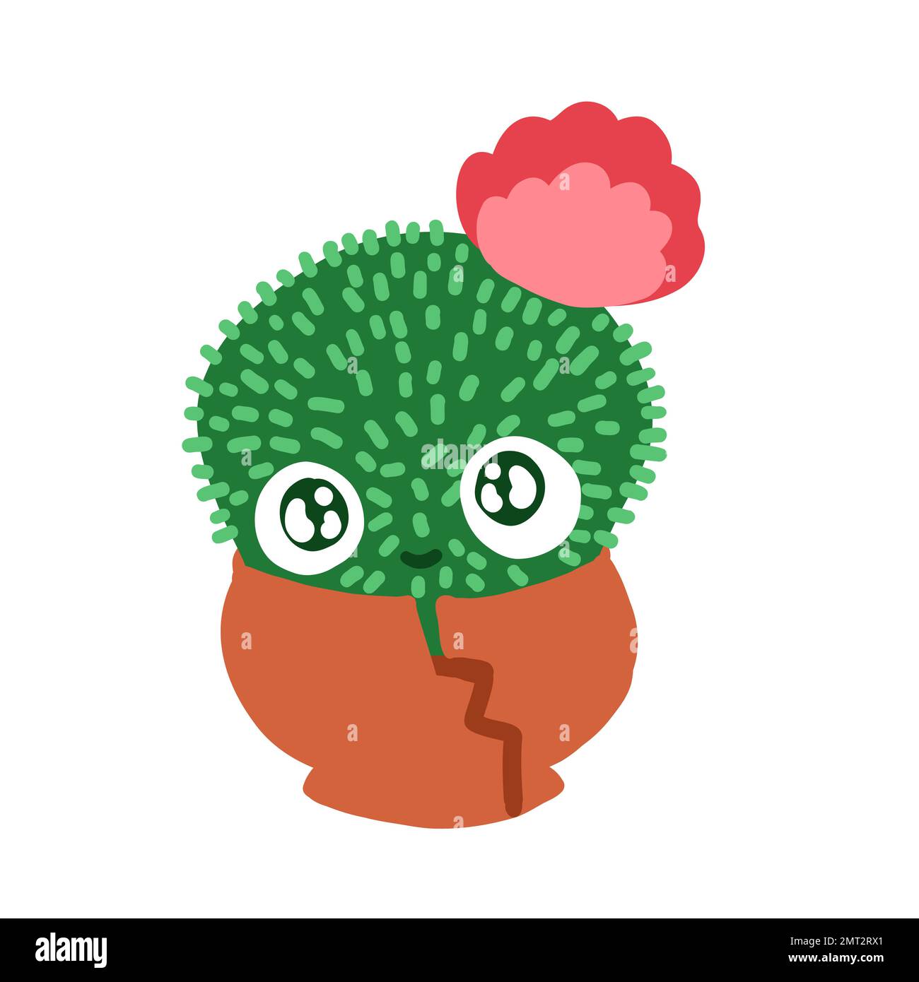 Cartoon cute cactus mascot. Vector illustration in cartoon flat style ...