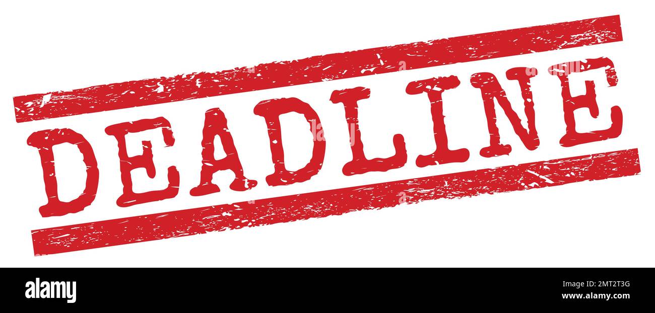 Deadline word on red Cut Out Stock Images & Pictures - Alamy