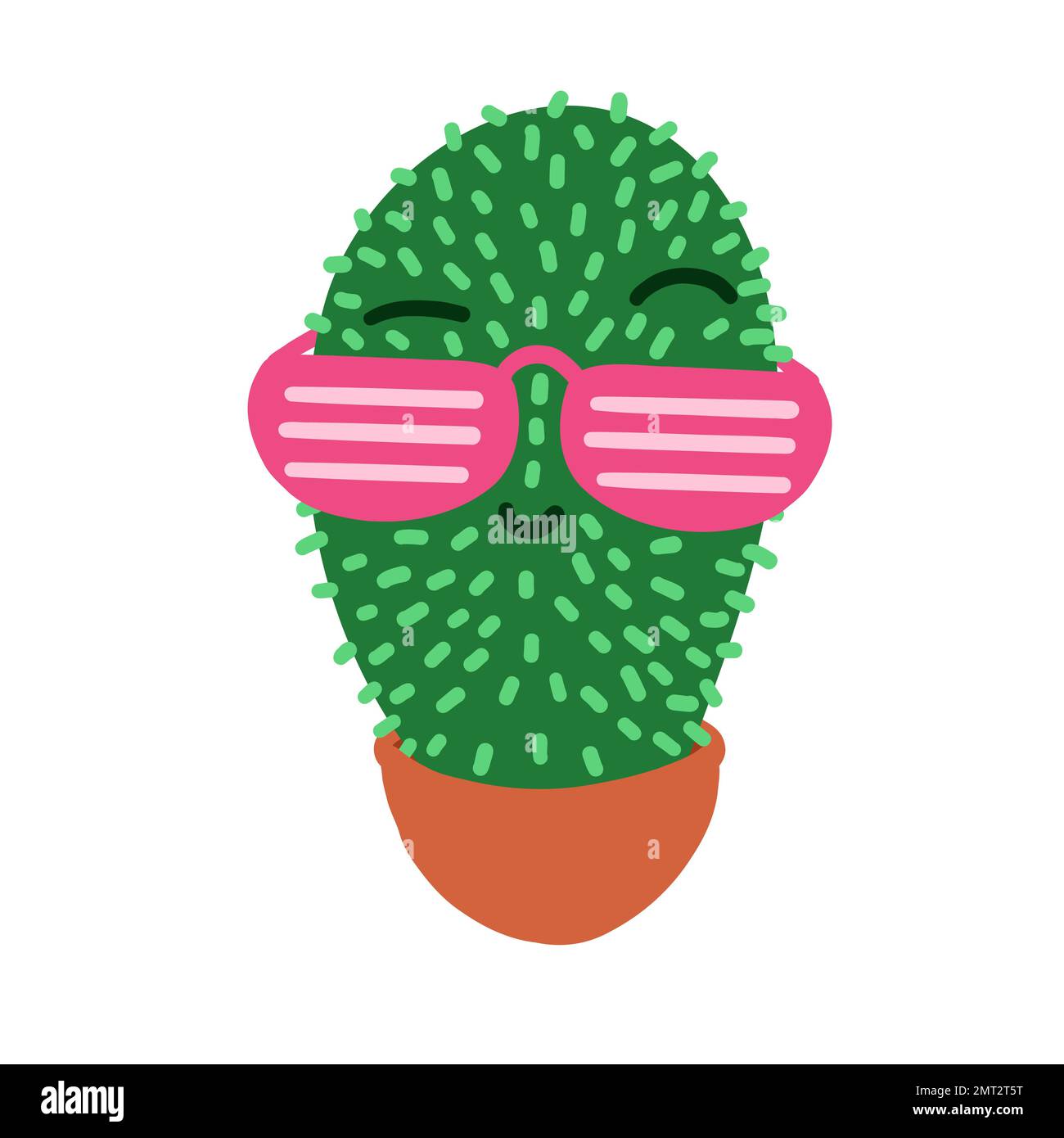 Cartoon cactus mascot in sunglasses. Vector illustration in cartoon ...