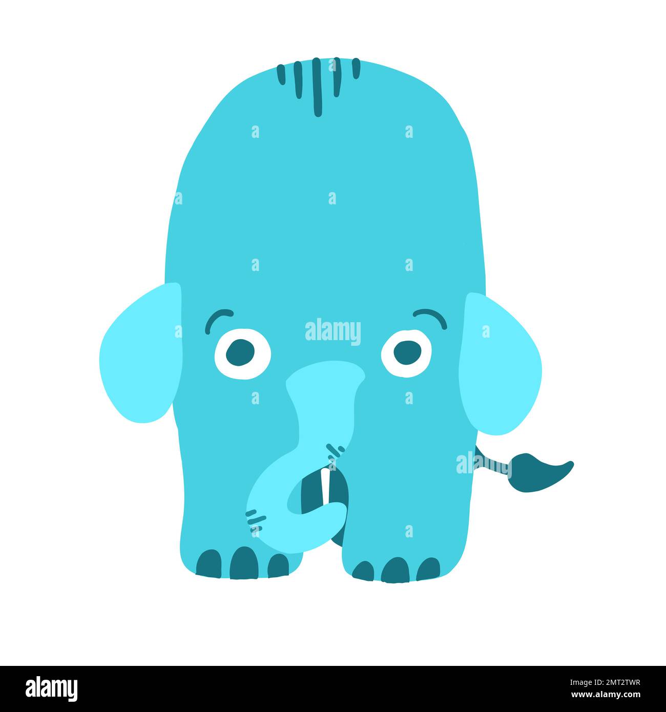 Blue elephant vector illustration in cartoon flat style isolated on ...