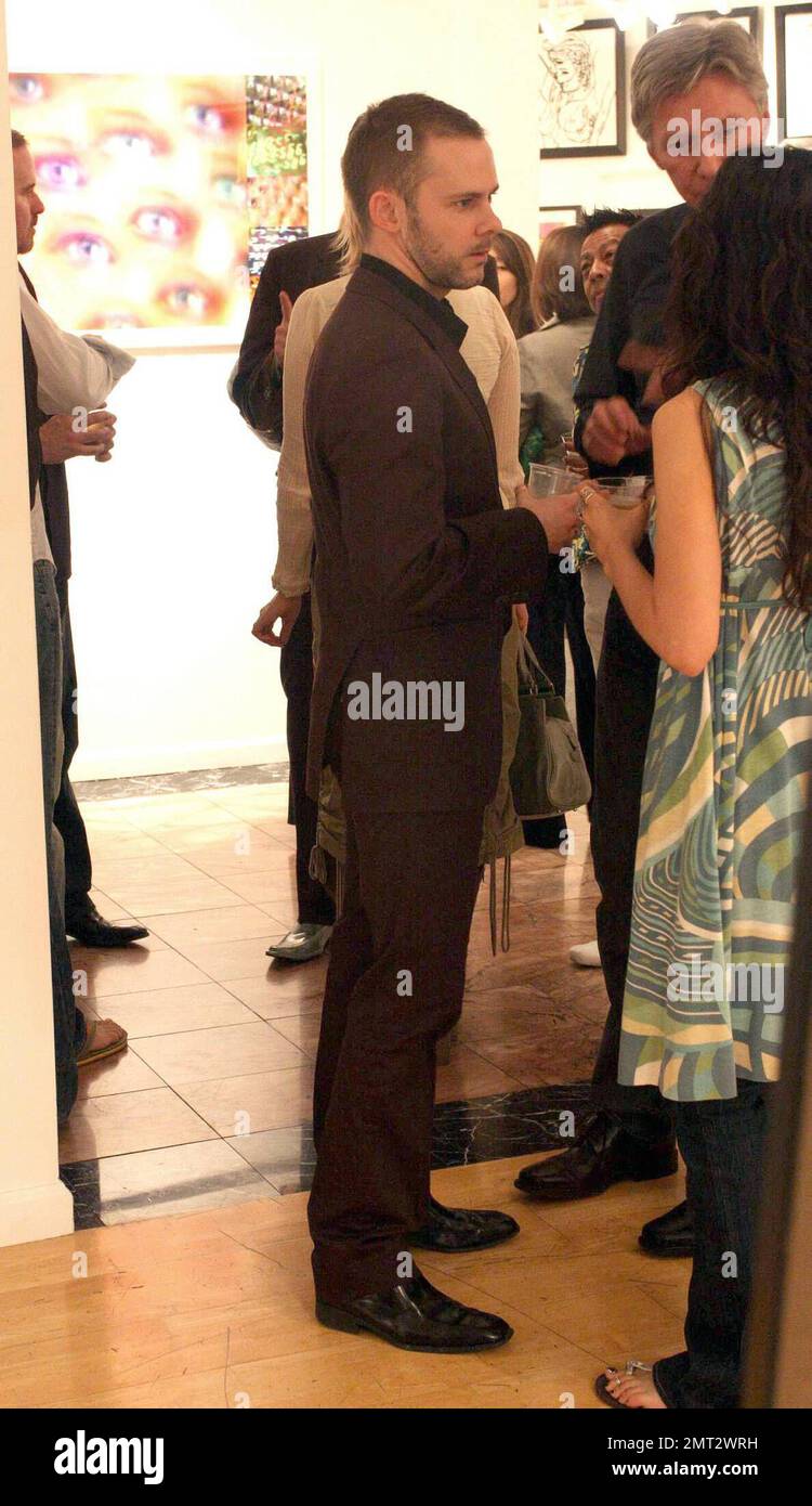 Dominic Monaghan arrives at the Hamilton-Selway gallery for the opening ...