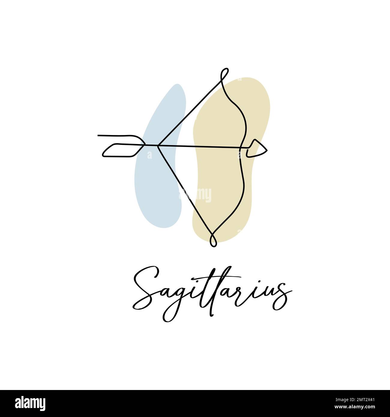 Astrology horoscope symbol zodiac Sagittarius sign in line art style ...