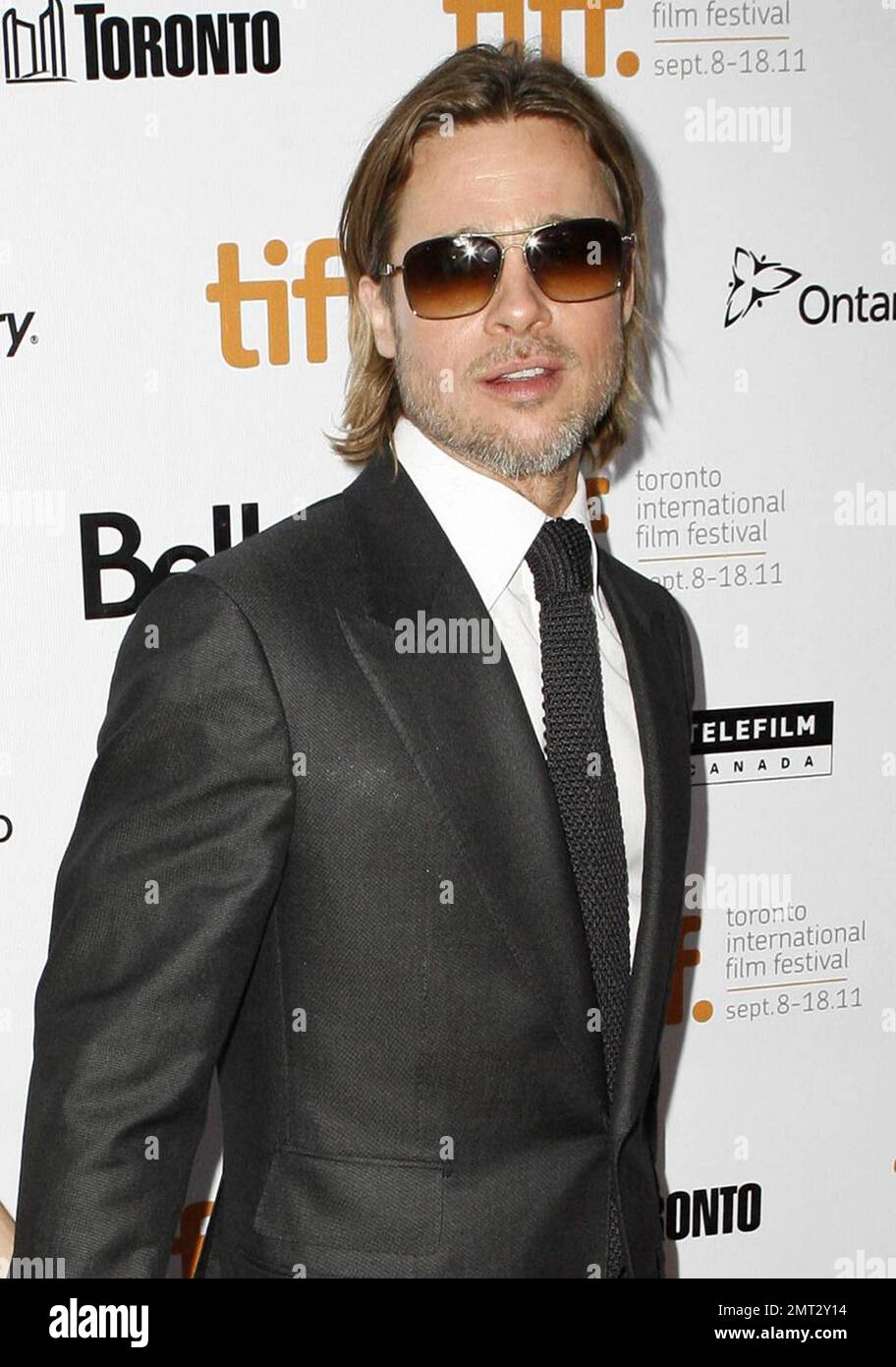 Brad Pitt arrives at the "Moneyball" Premiere at the 2011 Toronto ...