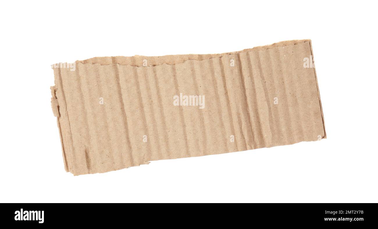 Piece of torn cardboard isolated on white Stock Photo - Alamy