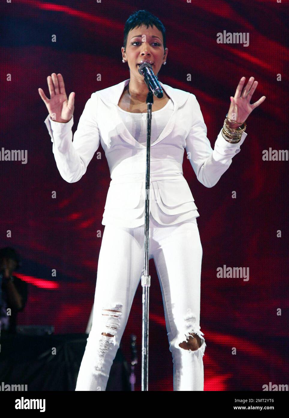 American singer Monica (Monica Arnold) sings live during the 2010 ...