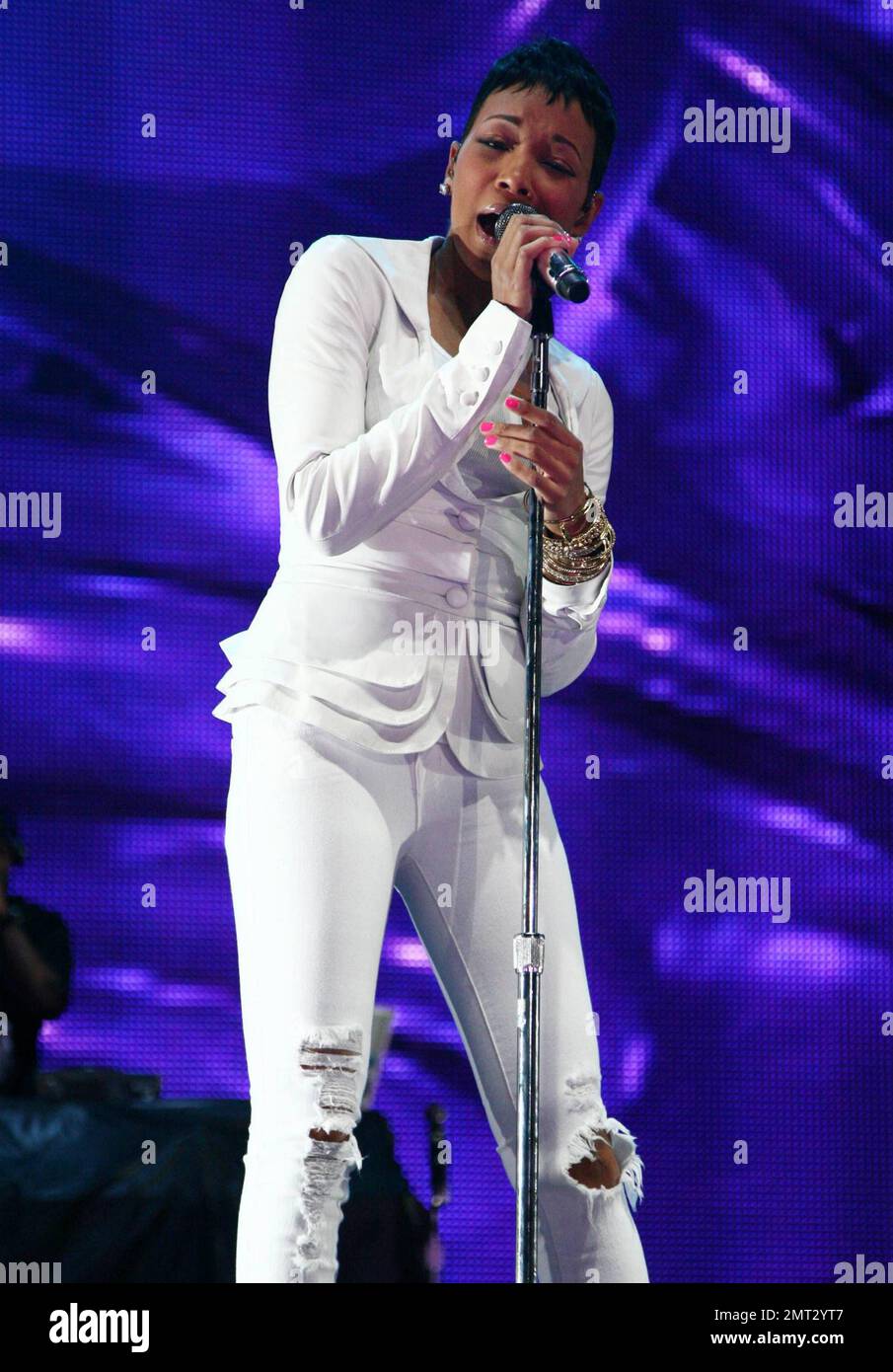 American singer Monica (Monica Arnold) sings live during the 2010 ...