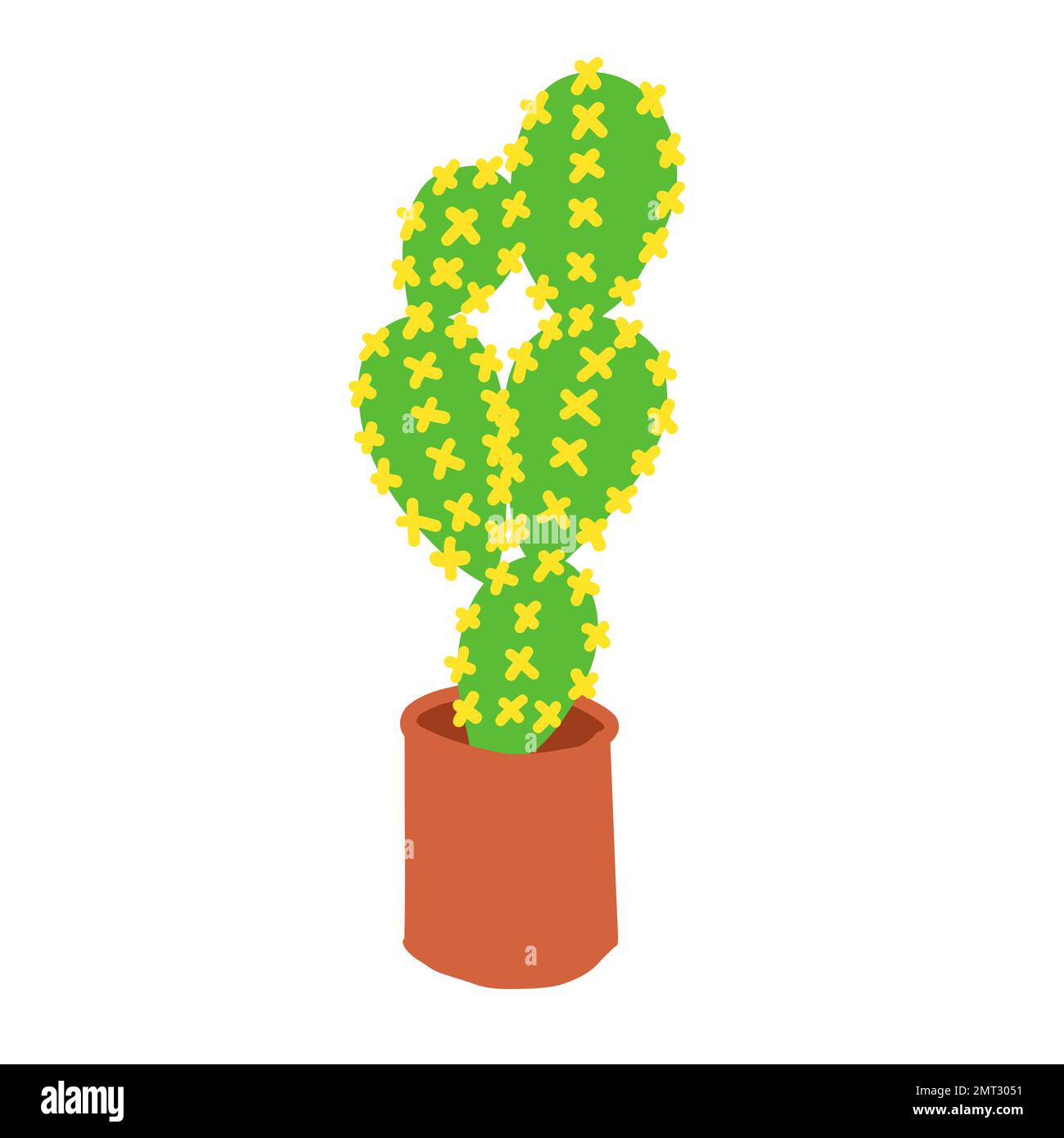 Cartoon cactus. Vector illustration in flat style isolated on white ...