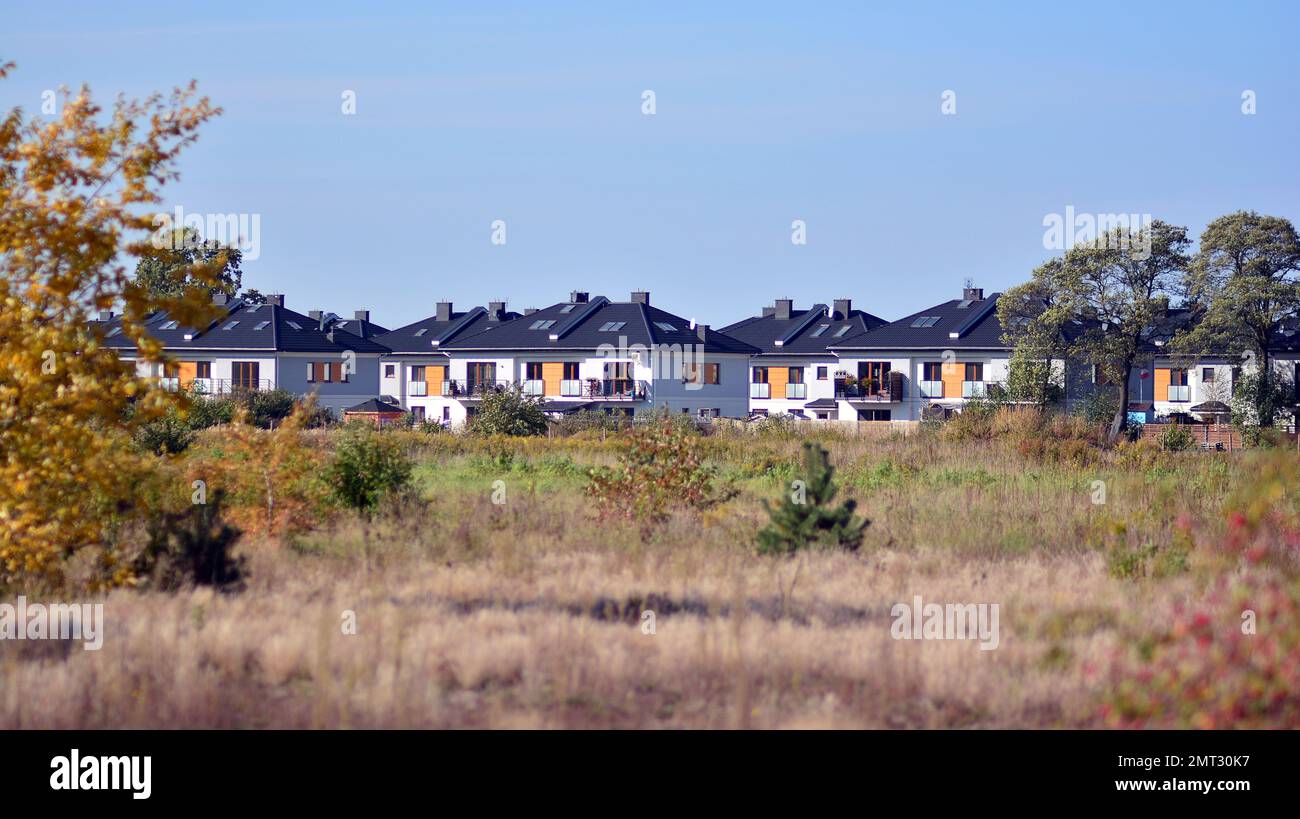 New single family house in a new development area. Residential home ...