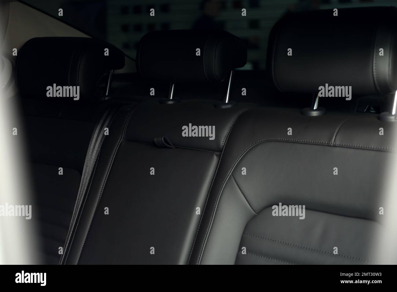 Modern car interior with comfortable leather seats Stock Photo - Alamy