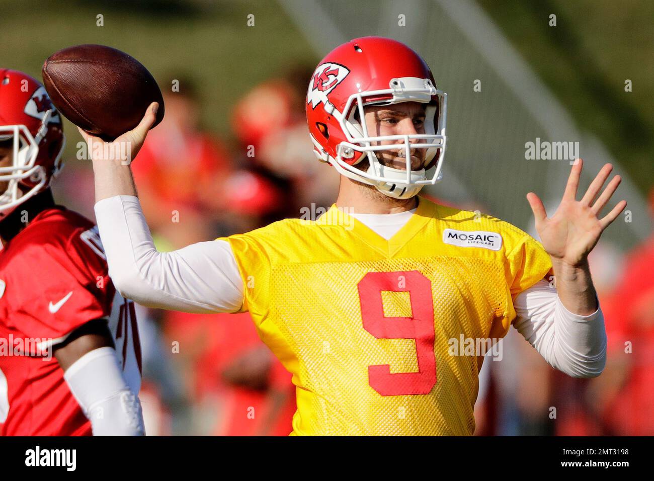 Kansas City Chiefs quarterback Tyler Bray (9) throws during NFL ...