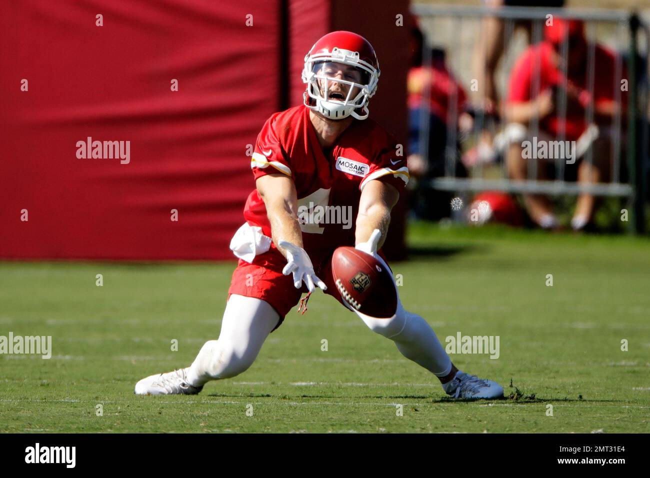 Kansas City Chiefs wide receiver Gehrig Dieter (4) catches the ball ...