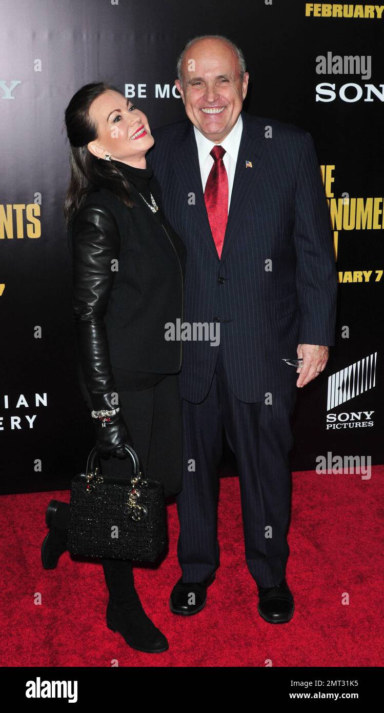 Rudy Giuliani and Judith Nathan at the "Monument Men" NYC Premiere held ...