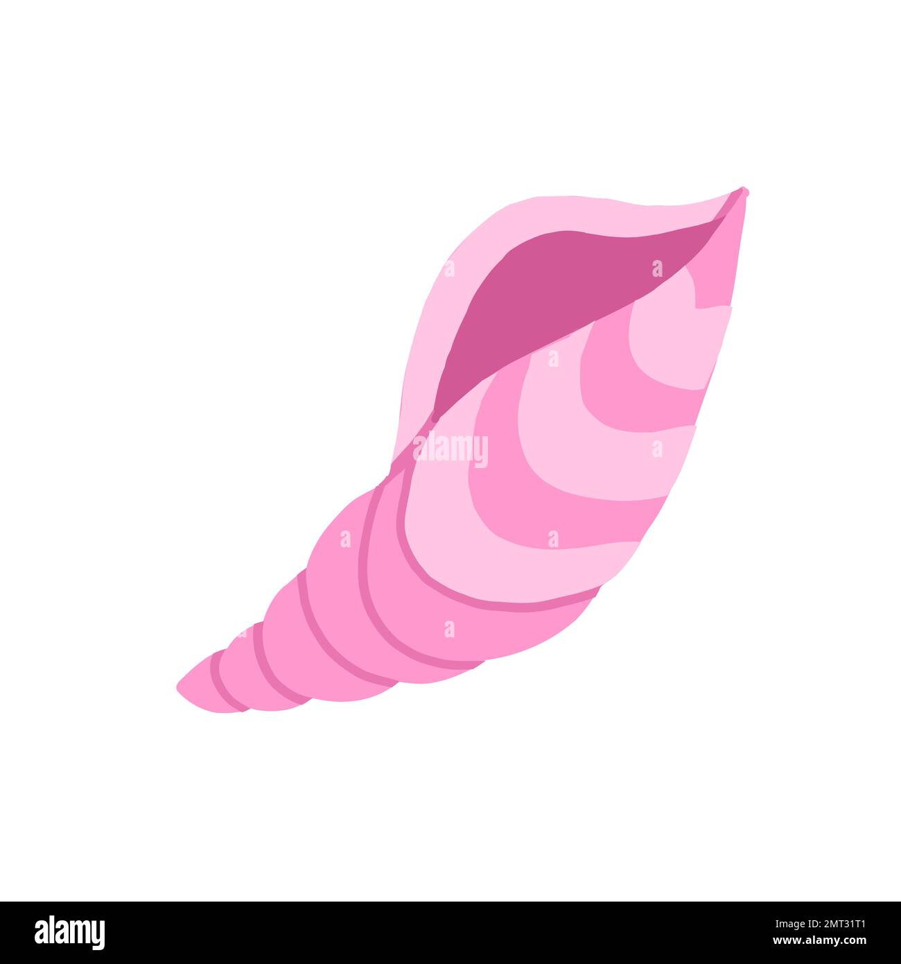 Pink ocean sea shell. Vector illustration in cartoon flat style ...
