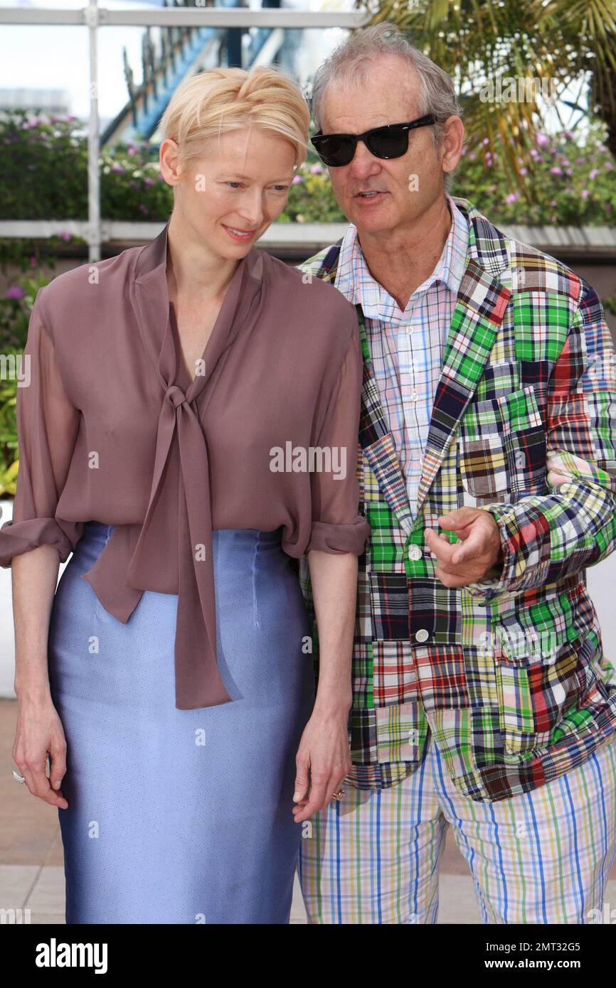 Tilda Swinton and Bill Murray attend the "Moonrise Kingdom" Photocall ...