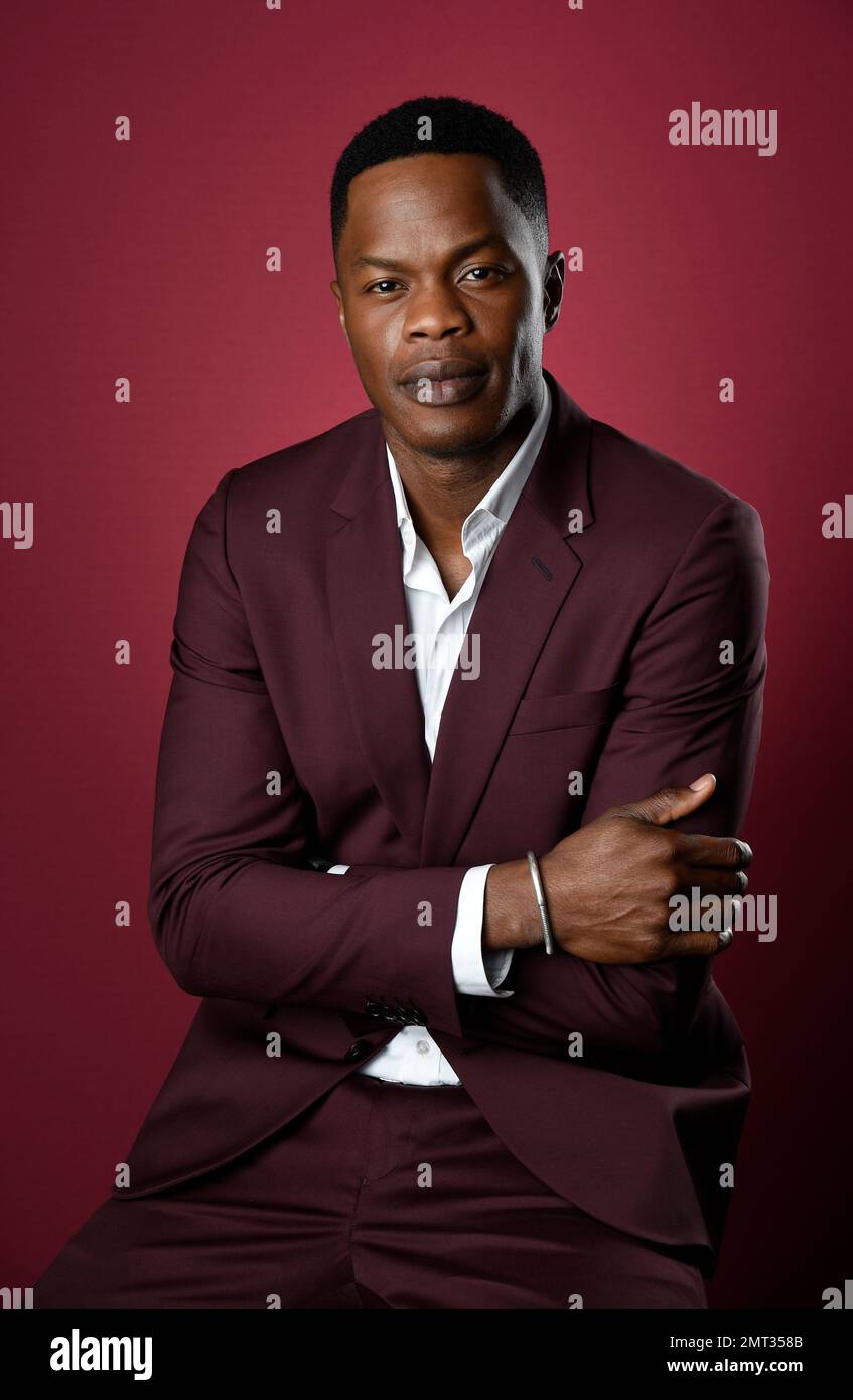 Sam Adegoke, a cast member in the CW series "Dynasty," poses for a ...