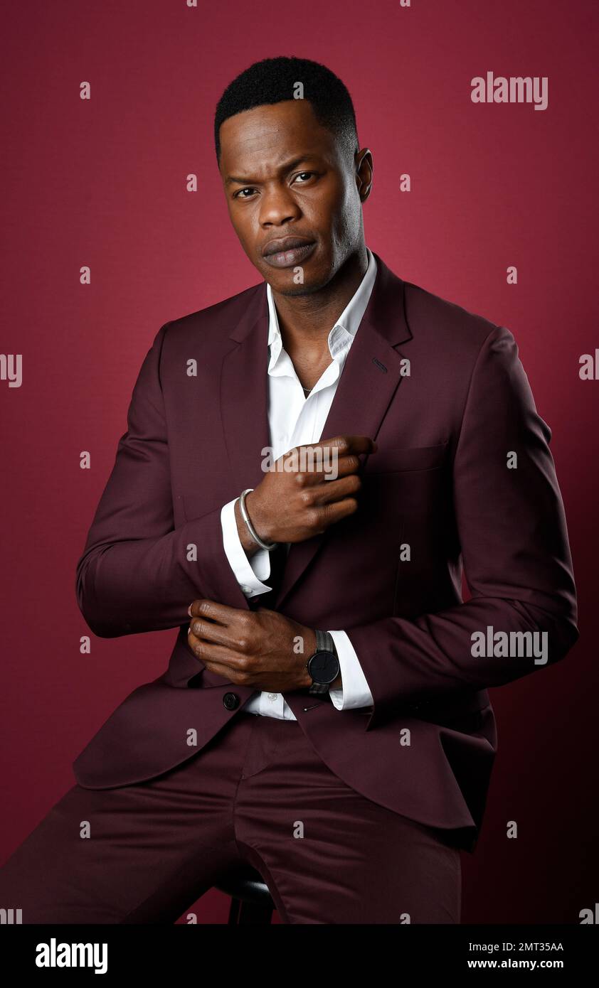 Sam Adegoke, a cast member in the CW series "Dynasty," poses for a ...