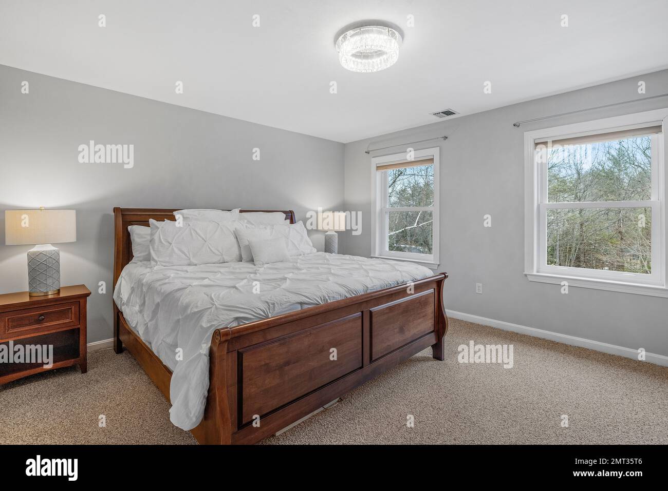 A modern interior design for a bedroom in a house Stock Photo - Alamy