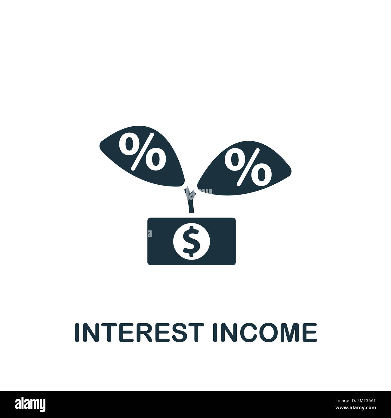 Interest income icon. Monochrome simple sign from common tax collection ...