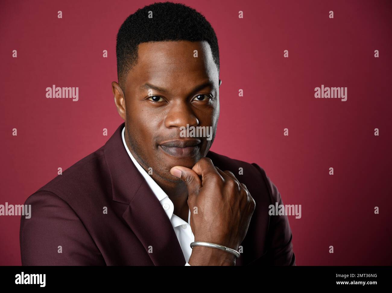 Sam Adegoke, a cast member in the CW series "Dynasty," poses for a ...