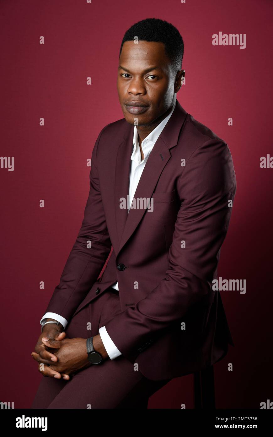 Sam Adegoke, a cast member in the CW series "Dynasty," poses for a ...