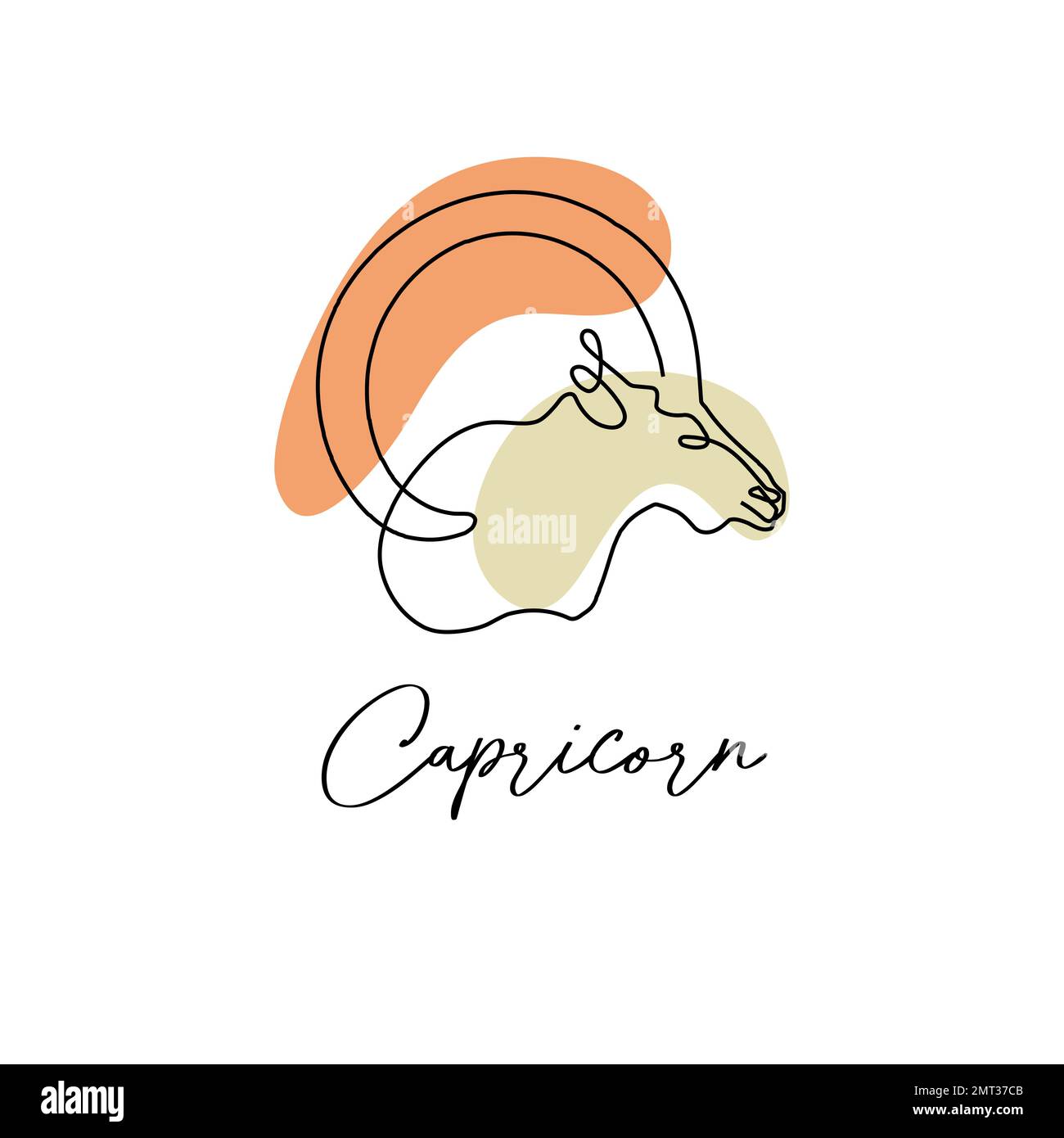 Astrology horoscope symbol zodiac Capricorn sign in line art style boho ...