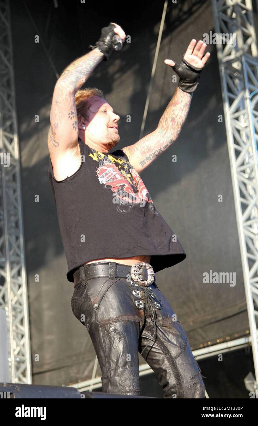 Metal legends Motley Crue perform live at the Sonisphere Festival. Lead ...