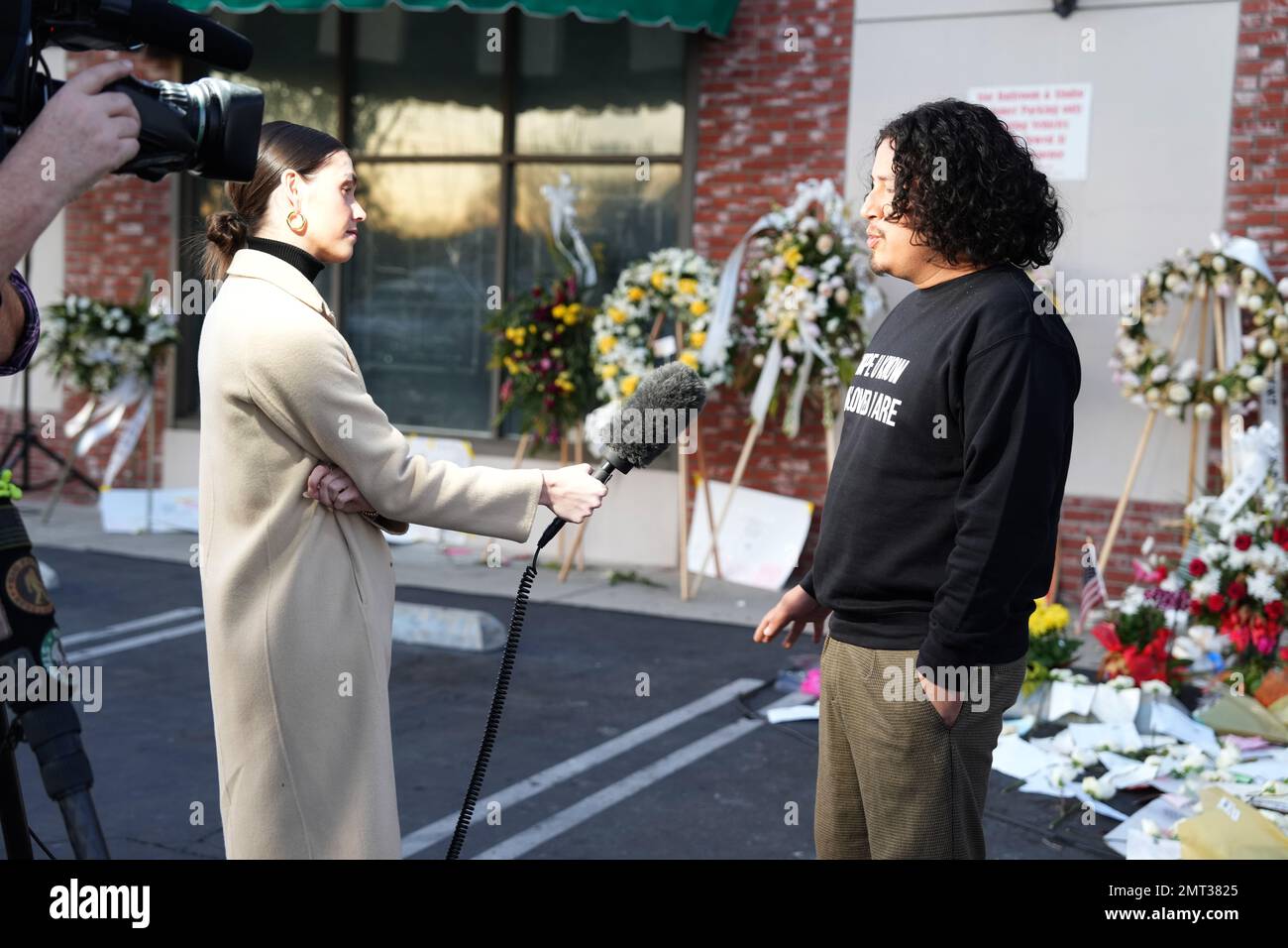 ABC7 Eyewitness community journalist Sophie Flay (left) interviews ...