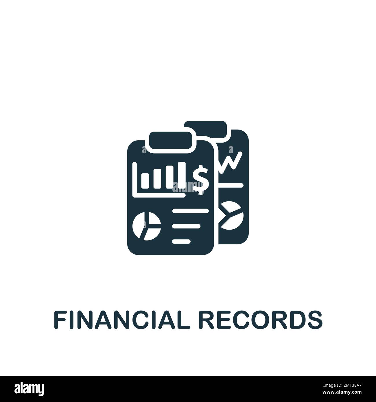 Financial records icon. Monochrome simple sign from common tax ...