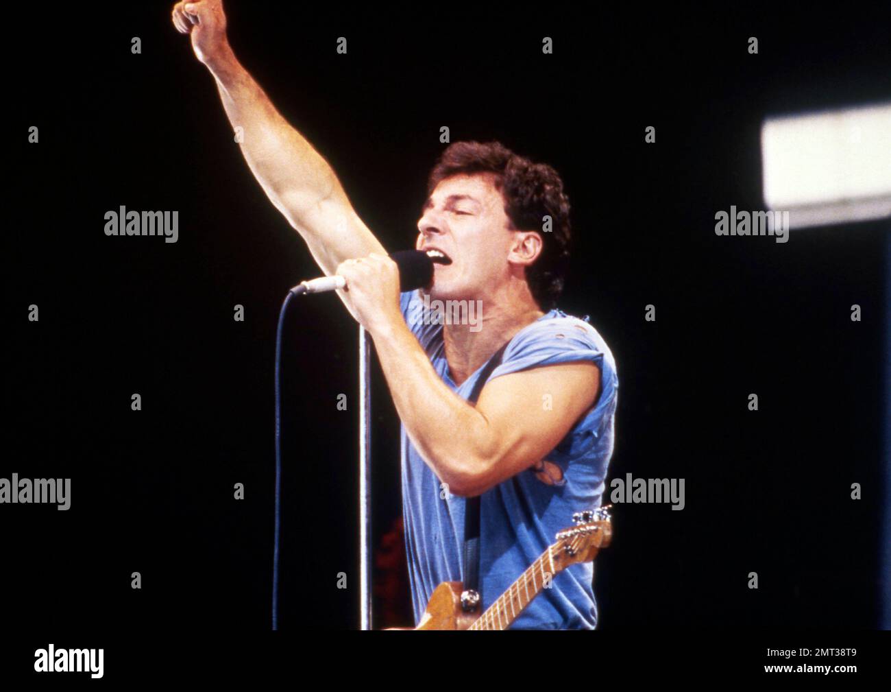 35 year old American rock star Bruce Springsteen, pictured during his ...