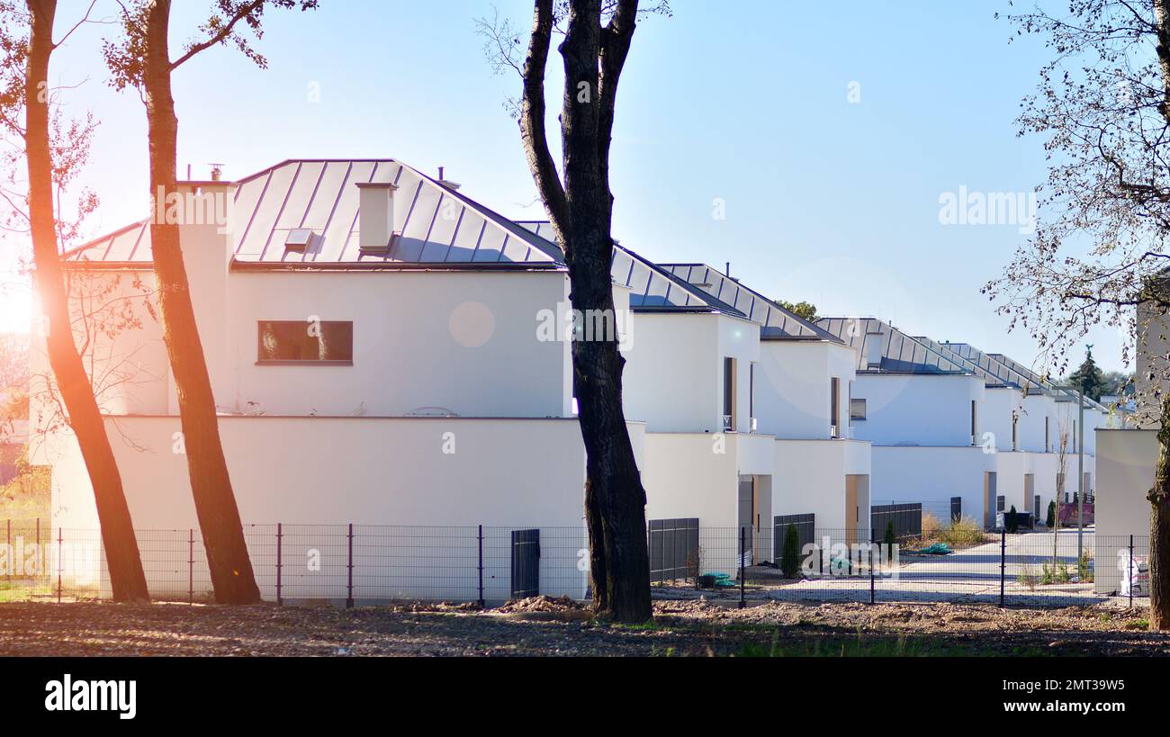 New single family house in a new development area. Residential home ...