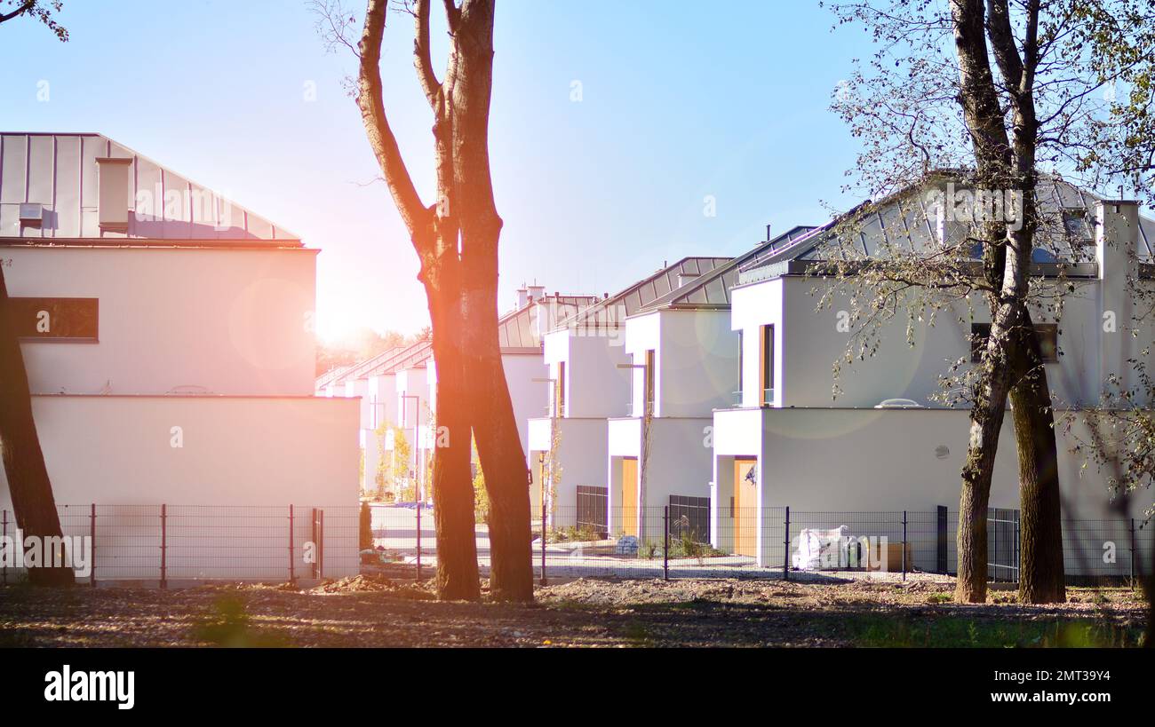 New single family house in a new development area. Residential home ...