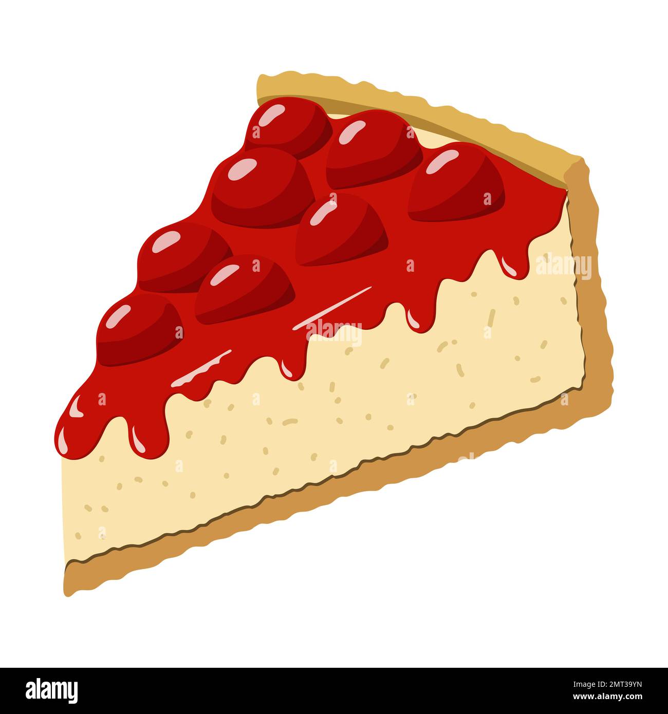 Cherry cheesecake. vector illustration on a white background Stock ...