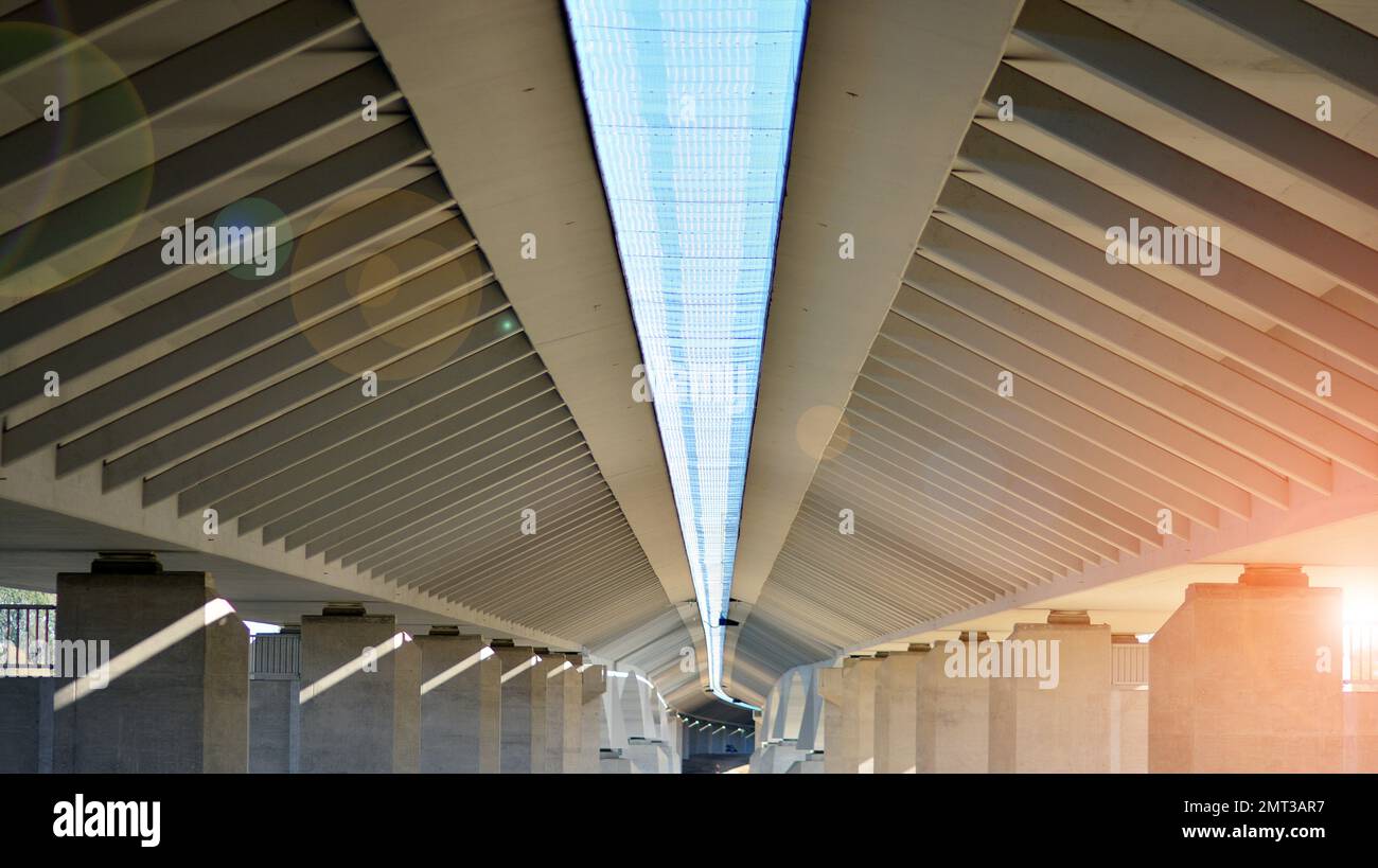 Highway overpass bridge concrete structure with columns Stock Photo - Alamy