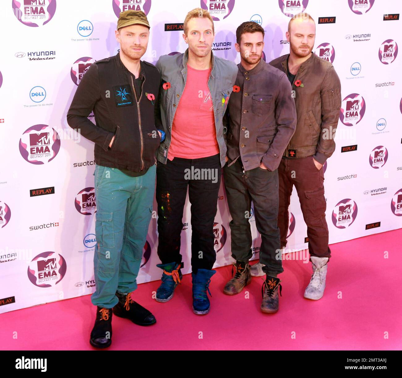 Coldplay at the MTV Europe Music Awards 2011 at the Odyssey Arena in Belfast, Northern Ireland ...