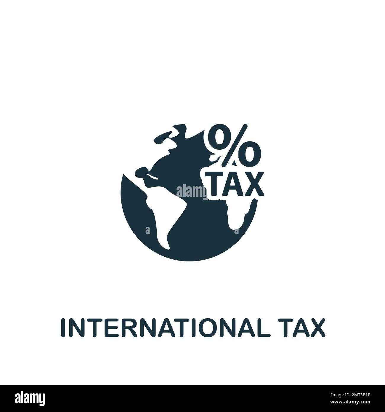 Inernational tax icon. Monochrome simple sign from common tax ...