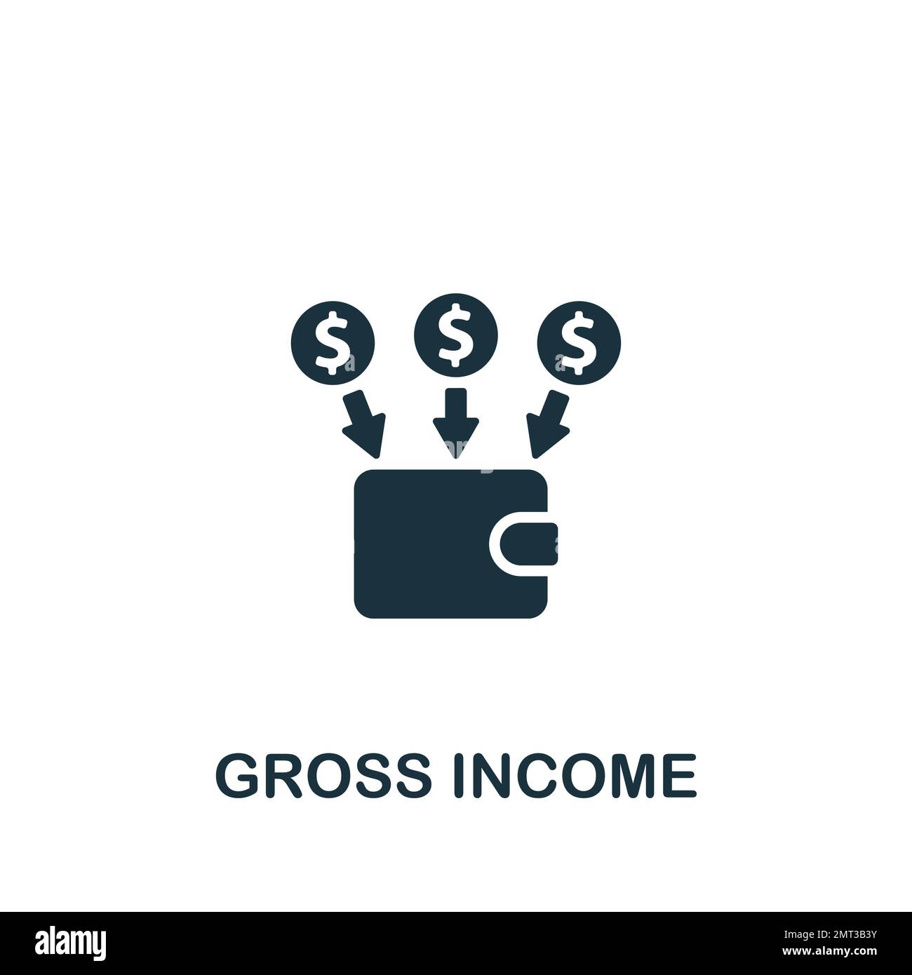 Gross income icon. Monochrome simple sign from common tax collection ...