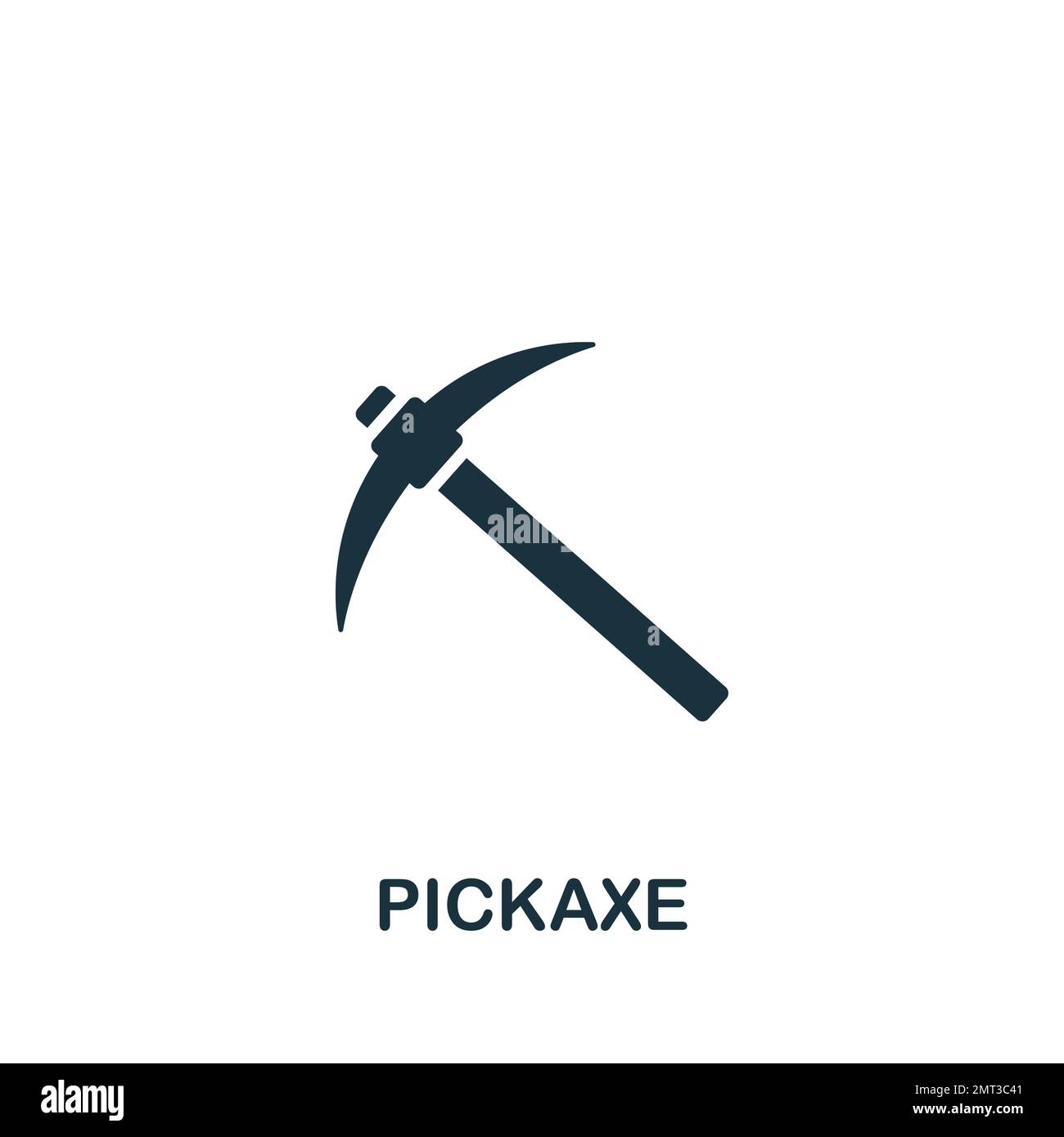Pickaxe Icon Monochrome Simple Sign From Construction Instruments Collection Pickaxe Icon For