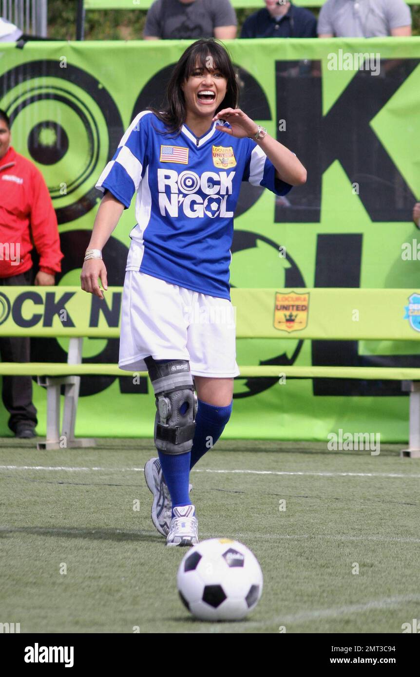 Michelle Rodriguez on the field during MTV Tr3s's "Rock N' Gol" World ...