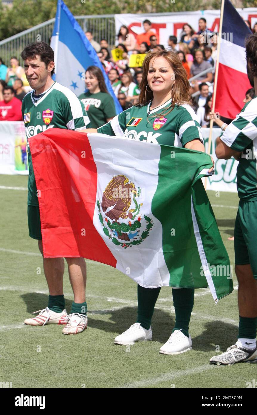 Jenni Rivera on the field during MTV Tr3s's "Rock N' Gol" World Cup ...