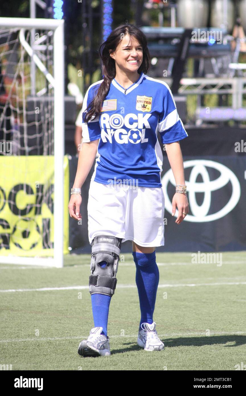 Michelle Rodriguez on the field during MTV Tr3s's "Rock N' Gol" World ...