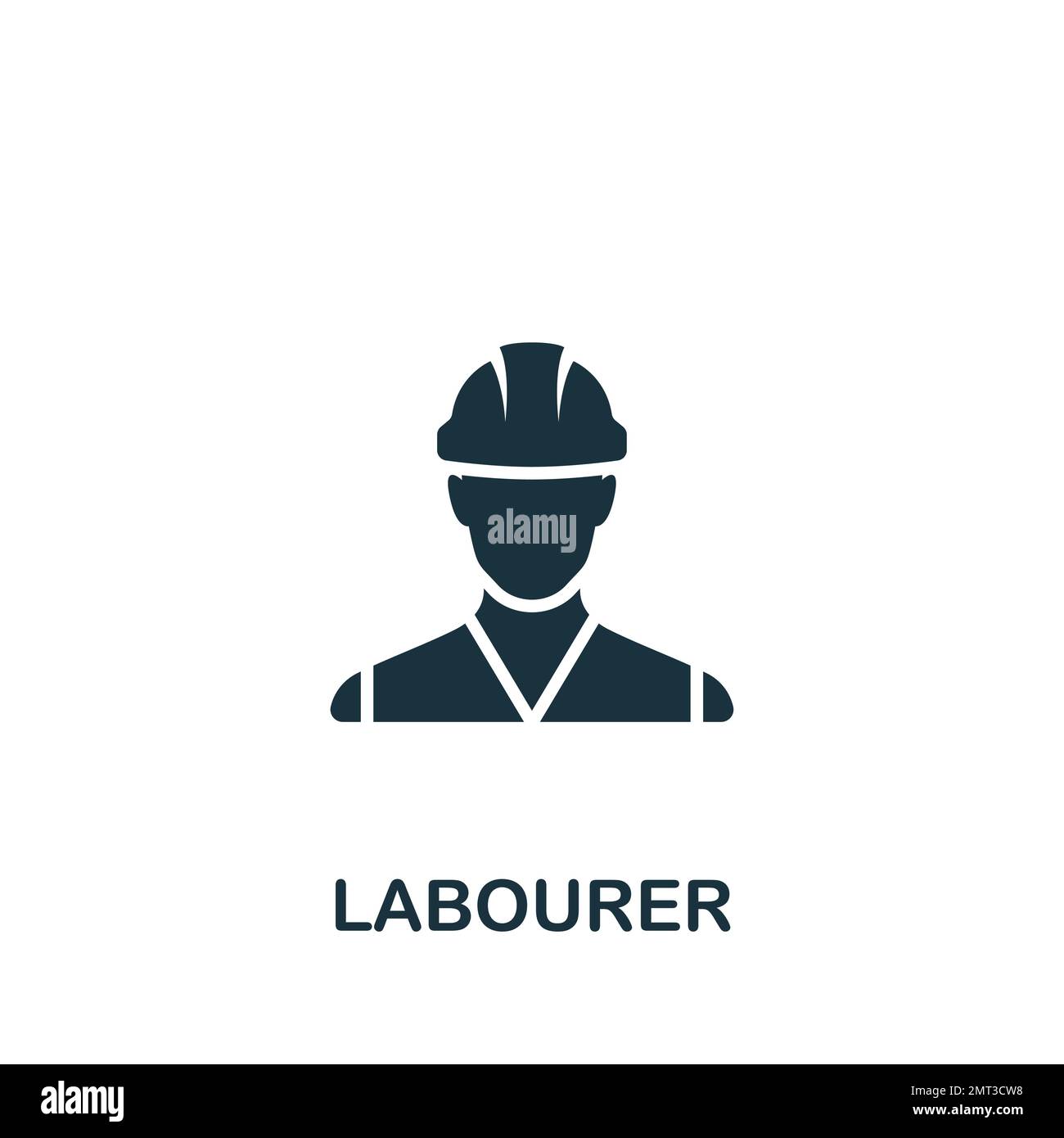 Labourer Icon Monochrome Simple Sign From Construction Instruments Collection Labourer Icon