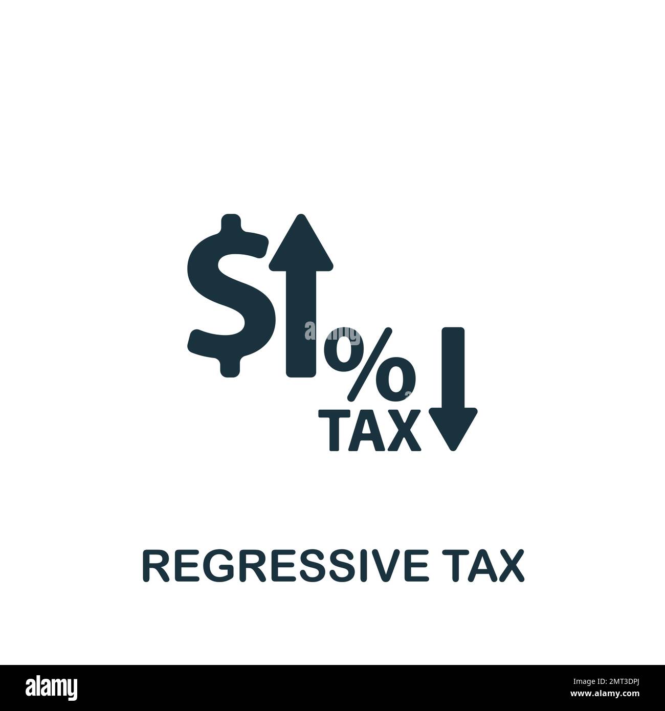 Regressive tax icon. Monochrome simple sign from common tax collection ...