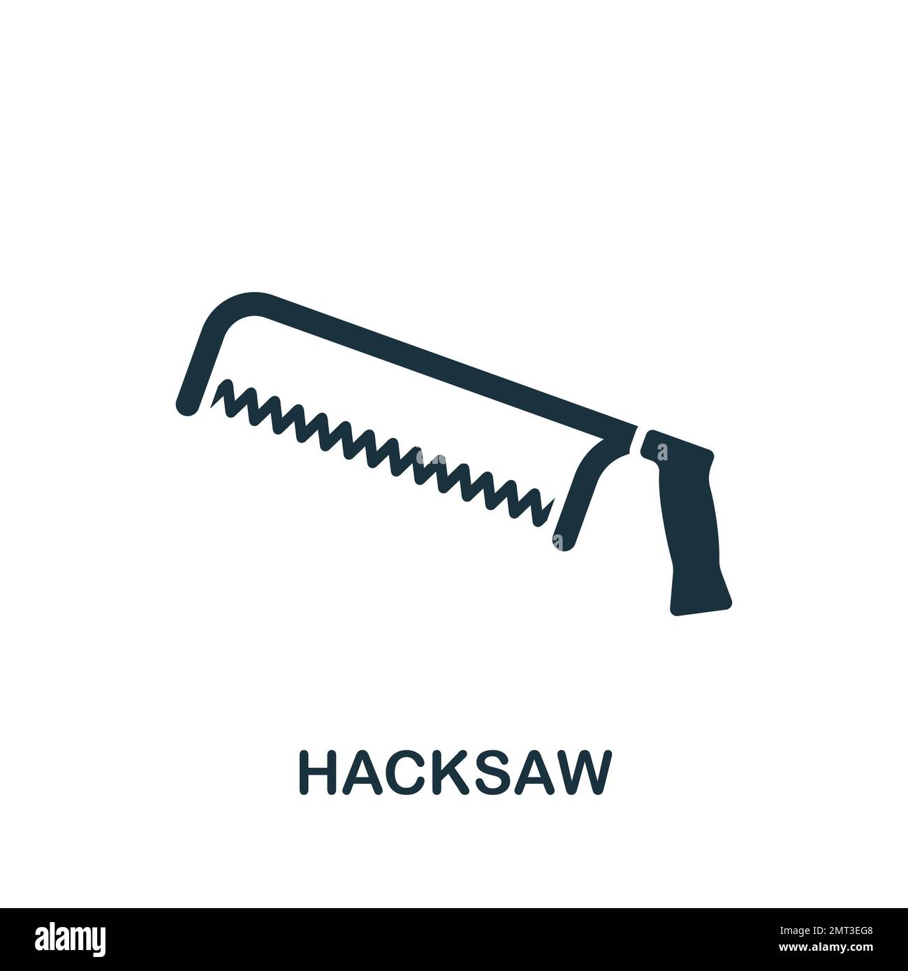 Hacksaw icon. Monochrome simple sign from construction instruments collection. Hacksaw icon for ...