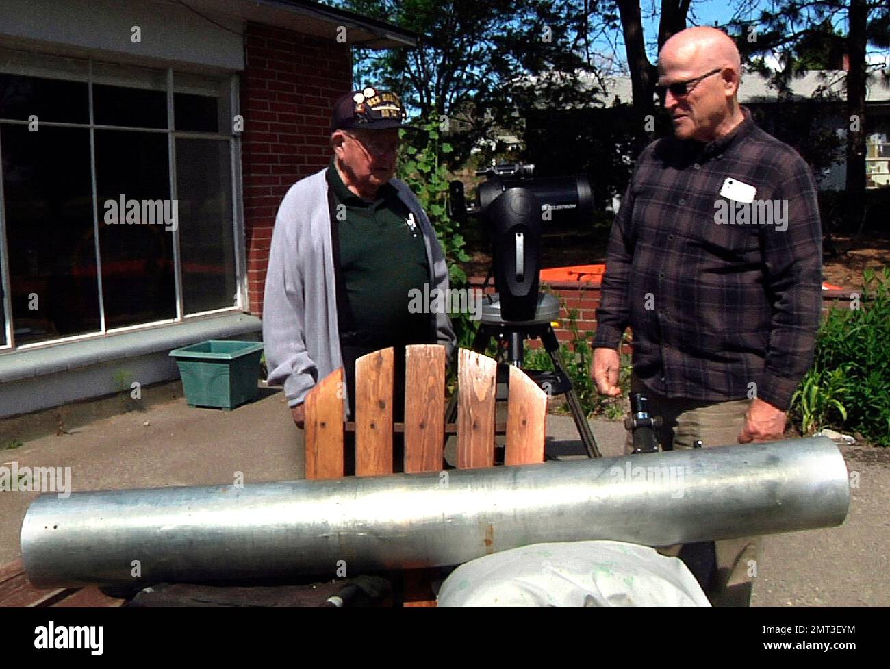 This frame grab taken from a video shows Gene Brick, 92, left, and his ...