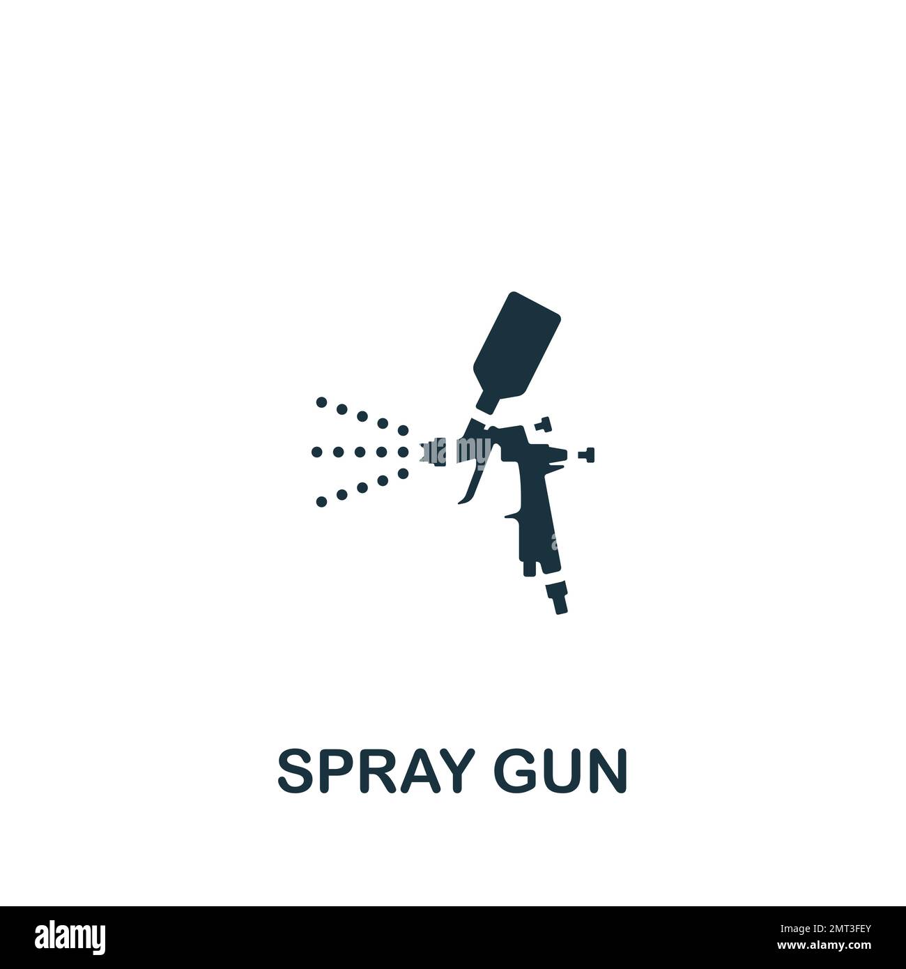 Spray gun icon. Monochrome simple sign from construction instruments ...